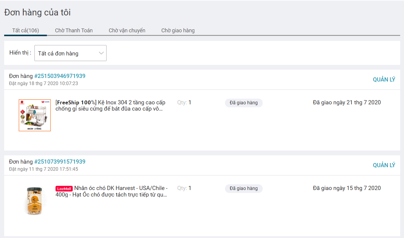 LEX VN Tracking - Cách kiểm tra đơn hàng Lazada Express